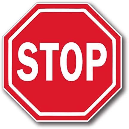 Amazon.com : Toyvian 5 Sheets Stop Sign Sticker Wall Decal Sticker 8x8 ...