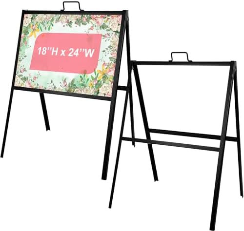 Amazon.com : Tandefio A Frame Sidewalk Sign Black Sandwich Board Signs ...