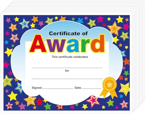 Amazon.com : Frienda 60 Pieces You're a Star Awards Certificate Star ...