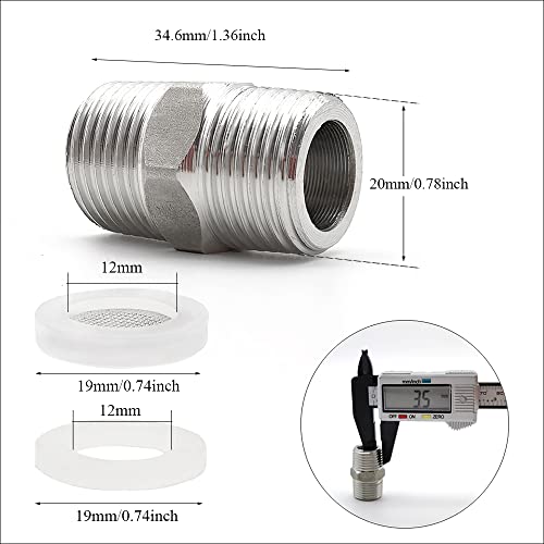 GOIYZTTR 2 Pack Shower Hose Connector Extension Threaded Pipe ...