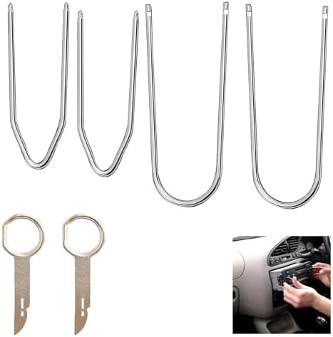 4 Pcs Car Radio Removal Tool Key, U And V Shape Stereo Extraction Tools ...