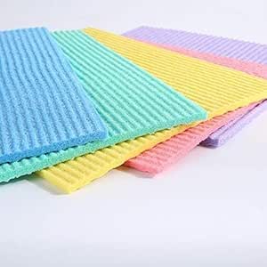 Amazon.com: Reusable Sponge Cloths, Pack of 5, Cellulose and Cotton ...
