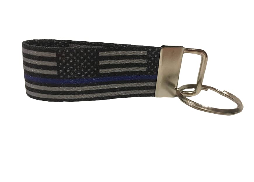 Amazon.com: Mini Keychain, Thin Blue Line Keychain, Police Officer ...