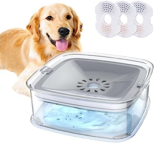 Petace Dog Water Bowl, No Spill Slow Drinking Water Bowl for Dogs and ...