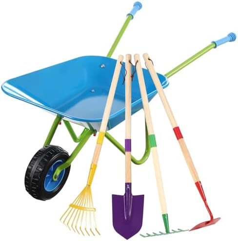 Amazon.com: Play22 Kids Garden Tool Set Toy 4-Piece - Shovel, Rake, Hoe ...