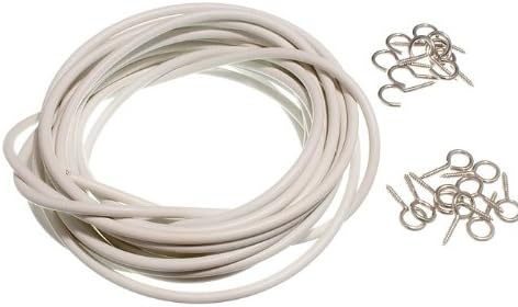 Amazon.com: Curtain Net Expanding Wire White 120 Inch 10 Ft With 12 ...