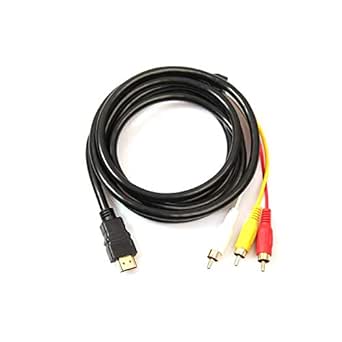 Lapetus 5ft HDMI to RCA Cable, HDMI Male to 3 RCA Video Audio AV Cable Adapter, One-Way ...