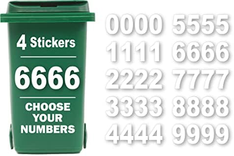 Pack of 4 Personalised Custom multi color House Number Digit Wheelie ...