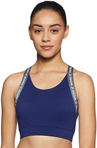 Amazon Brand - Symactive Women's Full Cup Sports Bra (AW19-SB-01-C_Blue ...