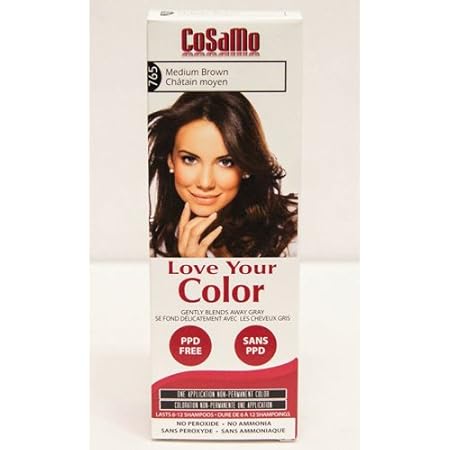 Amazon.com : Cosamo Love Your Color Hair Color 765 Medium Brown (Pack ...
