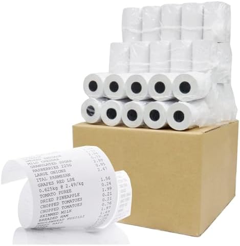 Amazon.com : (50 Rolls) 3 1/8" 133' Thermal Paper POS Receipt Paper ...