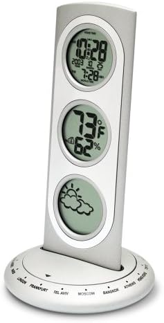 Amazon.com: Bedol Three Tier World Time Combo Station/Silver, Clock ...