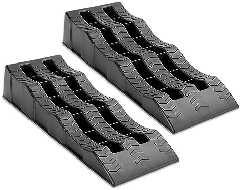 Holdfiturn 2PCS Car Ramps 4 Ton Plastic Kerb Ramps Wavy Ramp Car Ramps ...