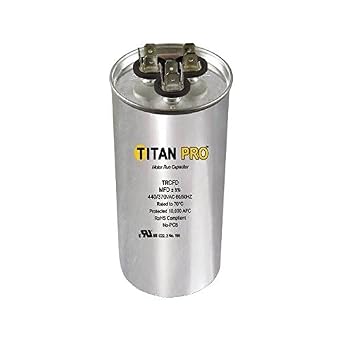 Titan TRCFD455 Dual Rated Motor Run Capacitor Round MFD 45/5 Volts 440 ...