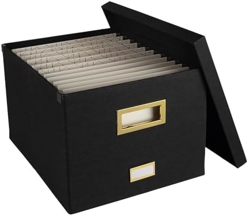 Amazon.com: BLU MONACO File Boxes for Hanging Files with Lid: Black ...