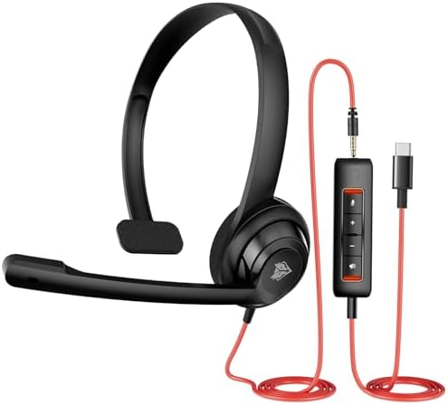 Amazon.com: HW02 USB Headset with Microphone Noise Cancelling &in-line ...