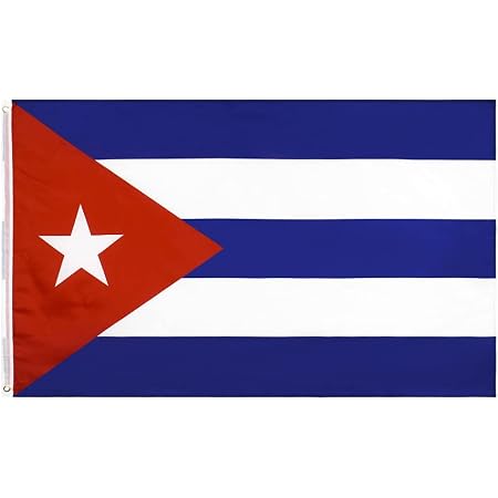Amazon.com : ANJOR Cuba Flag 3x5 Foot Cuban National Flags with Brass ...
