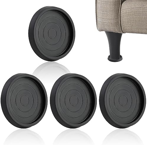 4PCS Furniture Caster Cups 2.5inch Round Rubber Furniture Coasters ...