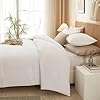 Amazon.com: AMWAN White Comforter Set Full 3 Piece Solid Bedding 1 ...