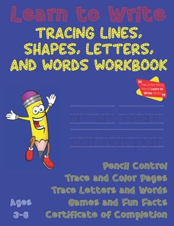 Amazon.com: Learn to Write Tracing Lines, Shapes, Letters, and Words ...