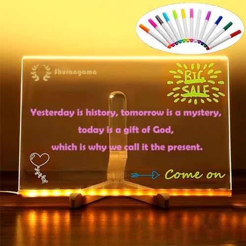 Amazon.com : LED Note Board with Colors - Acrylic LED Writing Board ...