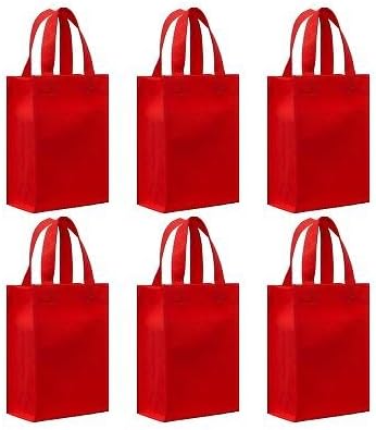 Amazon.com: Reusable Gift Bags, Small, Red 6 Pack: Reusable Grocery ...
