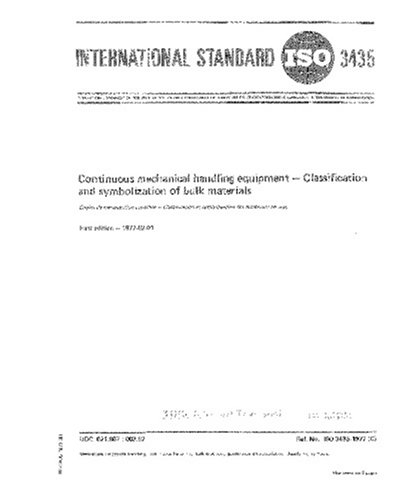 ISO 3435:1977, Continuous mechanical handling equipment - Classification and symbolization of ...