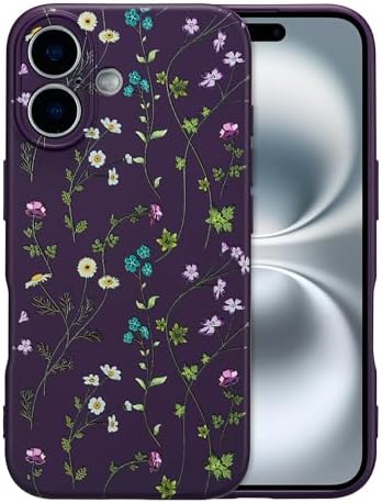 Amazon.com: RALEAVO Floral Case for iPhone 17,Liquid Silicone Cover ...