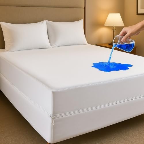 4AS Premium Waterproof Mattress Encasement – Bed Bug & Dust Mite Proof ...