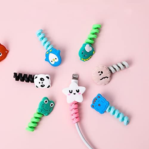 Amazon.com: 10pcs Data Cable Protector, Cute Cartoon Silicone Cord Saver Anti-Break Silicone ...