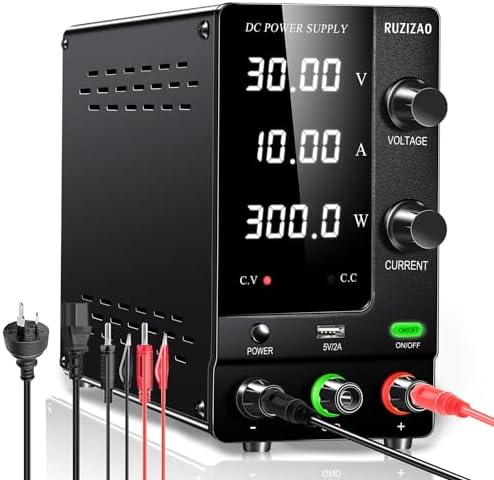 RUZIZAO DC Power Supply Variable, 30V 10A Adjustable Switching ...