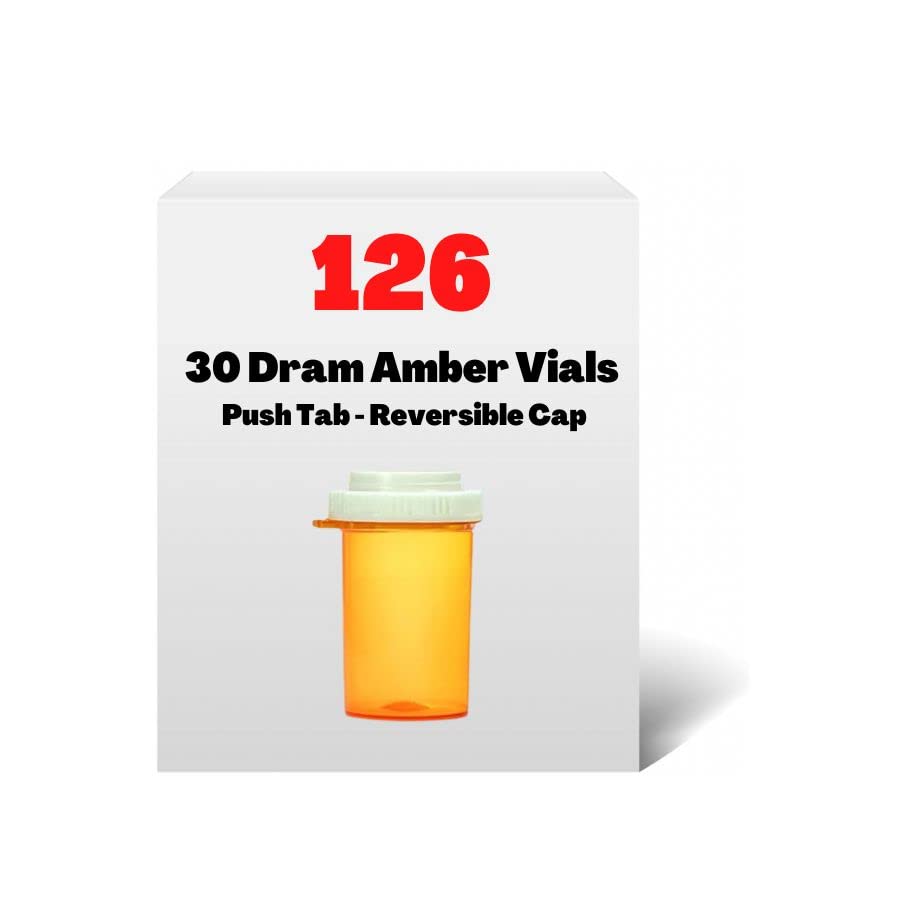 Vial ámbar 30 Dram con pestaña de empuje y tapa reversible – Yaxa Colombia