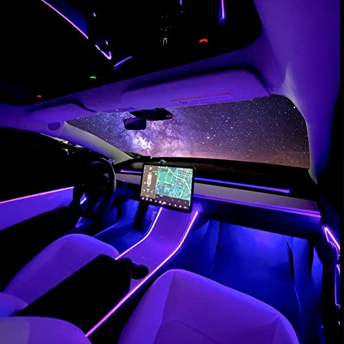 Snapklik.com : QVEVDACAR Interior Car LED Strip Lights, RGB 9 In 1 Car ...