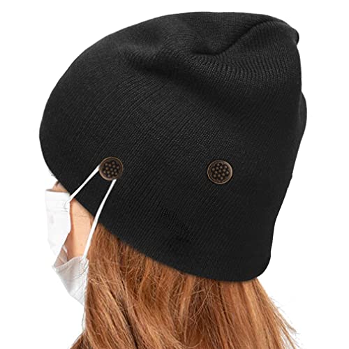 18 Best Beanies with Buttons to Hold Face Mask (Unisex)
