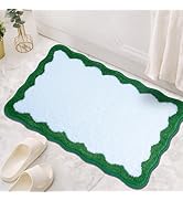 Amazon.com: KOEXM Scalloped Bath Rug 20" x 32" Luxury Microfiber Soft ...