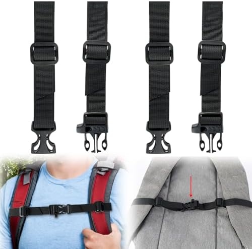 Zuroki Pack of 2 Adjustable Chest Strap Backpack, Quick Release ...