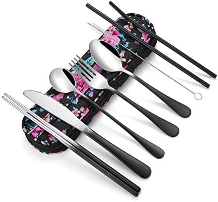 Amazon.com: Travel Utensils,Reusable Silverware Set To Go Portable ...
