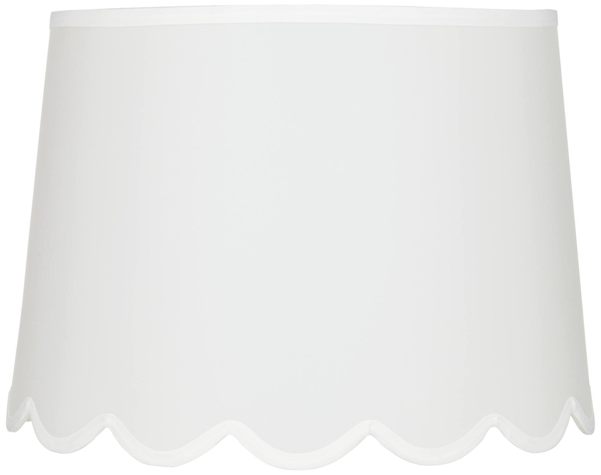 Hardback Scallop Bottom Empire Lamp Shade White Medium 13" Top x 15 ...