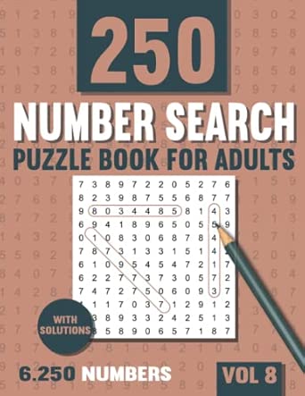 Number Search Puzzle Book for Adults: Big Puzzlebook with 250 Number ...