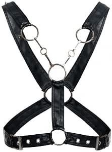 Amazon.com: Male Basics Dngeon Cross Chain Harness Black O/s : Clothing ...