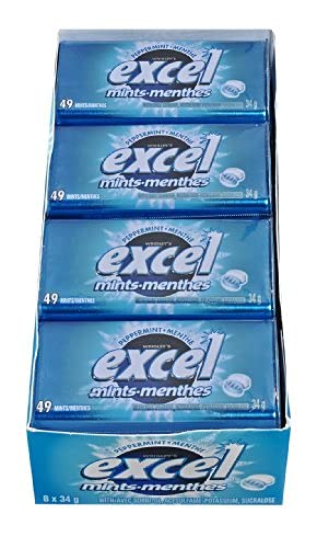 Amazon.com : Excel Mints Peppermint, 34gm Tin, 8 Count : Grocery ...