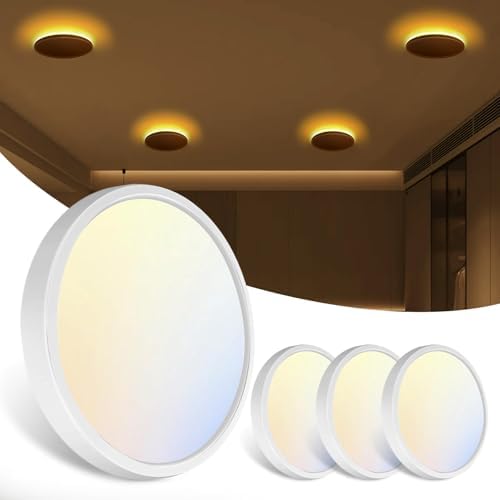 zemty 7 Inch LED Flush Mount Ceiling Light with Night Light 1800K, 4 ...