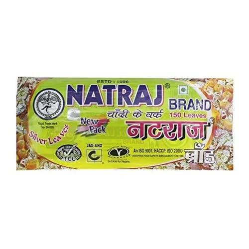 SVS., Edible Natraj Silver Leaves | Silver Vark | Chandi Vark | A++ ...
