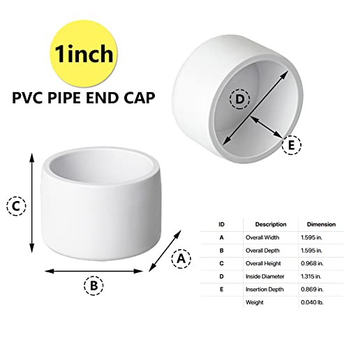 Snapklik.com : 30Pack 1 Inch PVC End Cap Fittings, Flat PVC Cap For ...