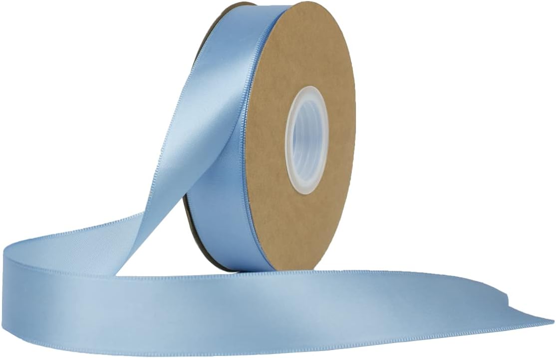 Amazon.com: Satin Ribbon 1 inch Sky Blue Ribbons for Crafts Gift Ribbon ...
