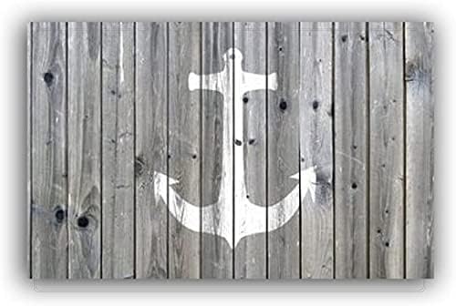 Tapete antideslizante de madera rústica y ancla náutica tapete para ...