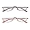 Amazon.com: KoKoBin Half Reading Glasses - 2 Pairs Half Rim Metal Frame Glasses Spring Hinge ...