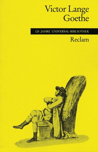 Amazon.com: Goethe.: 9783150087930: Victor Lange: Books