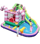 Amazon.com: BOUNTECH Inflatable Water Slide, Water Bounce House with ...