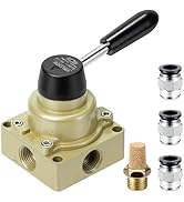 VIILOCK Pneumatic Air Hand Lever Valve, 3 Way 2 Position 1/4”NPT Solenoid Valve Manual Control ...